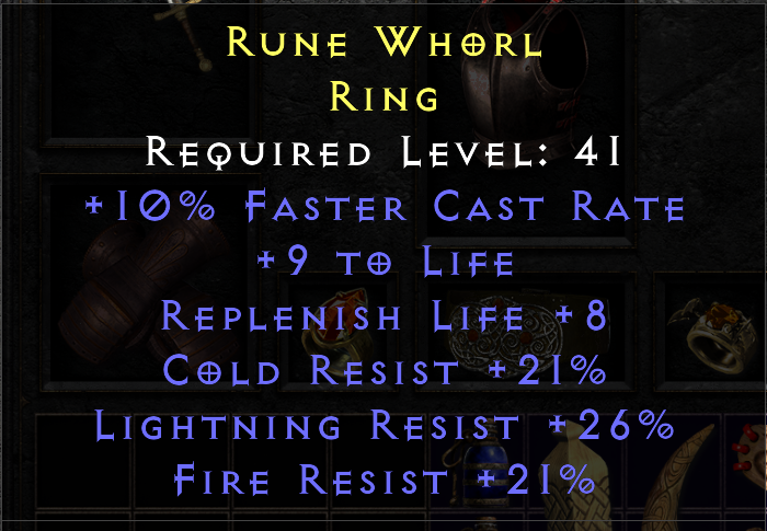 Rune Whorl ~ Cute Fcr / 8 Rep / 21+ Tri Res Ring - Topic - d2jsp