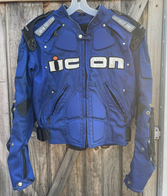 ICON Timax Titanium Blue Motorcycle Sport Bike Jacket — Postimages