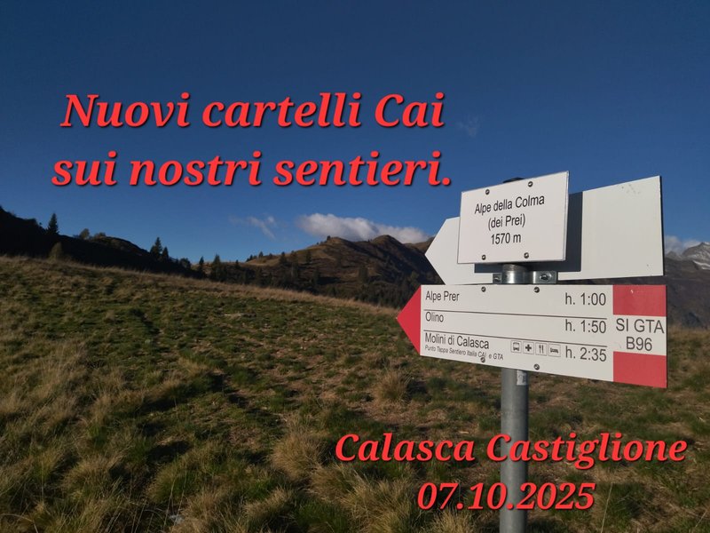 Calasca Castiglione: Grazie al Cai nuovi cartelli sui nostri sentieri