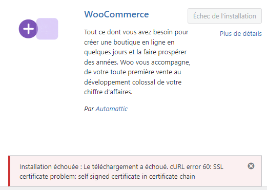 Woocommerce On Wamp Error 60 Ssl Certificate Self Signed Certificate Chain 7561