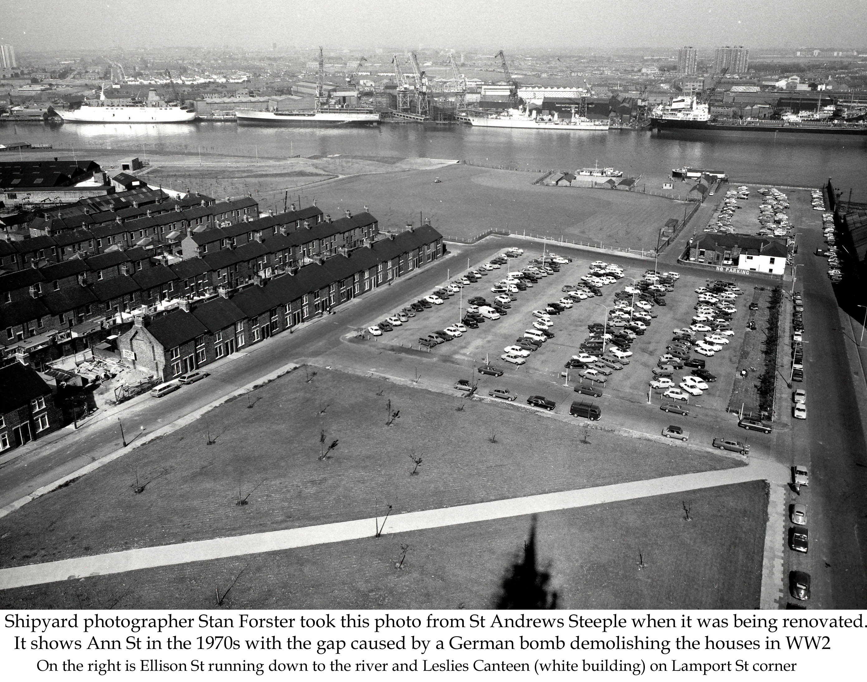 Ann St with gap caused by German bomb — Postimages