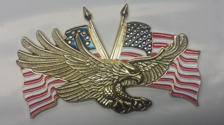 METAL EAGLE w/USA FLAG EMBLEM (3" x 1-3/4") - Honda Goldwing 1200 1500 ...