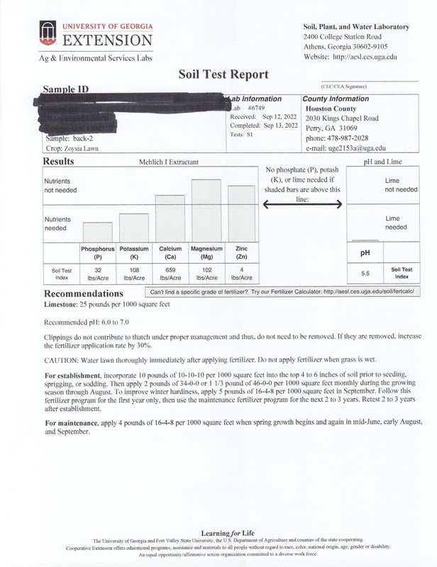 Soil sample results | Lawn Care Forum
