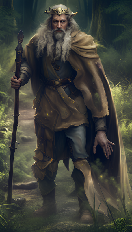 0 Epic king wandering in a mystic forest, fine detai esrgan v1 x2plus ...