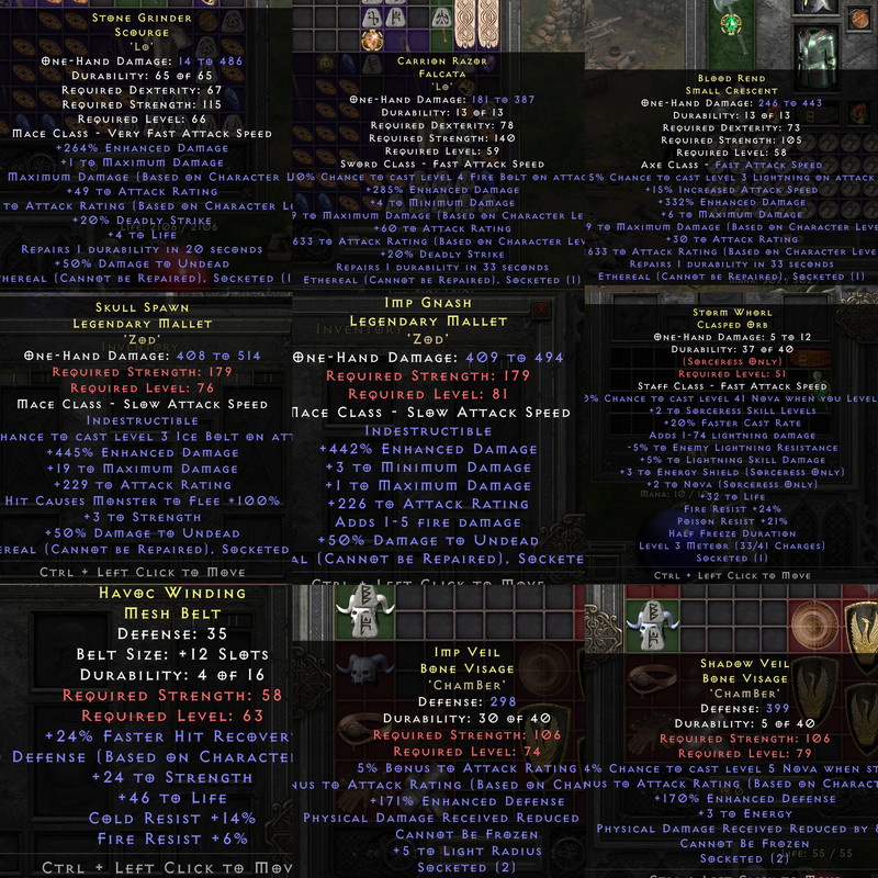 Melee Rares ~ Eth Rep Weapons ~ Erep Armor & Viso - Topic - d2jsp