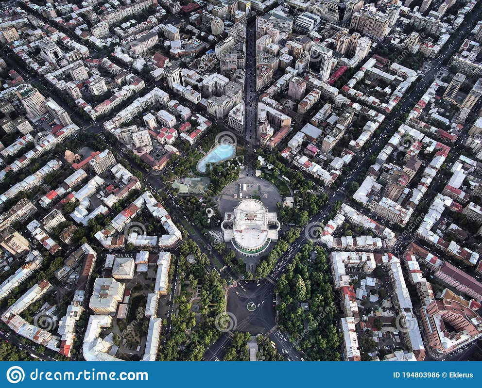 aerial view yerevan city center opera house drone shot 194803986 ...