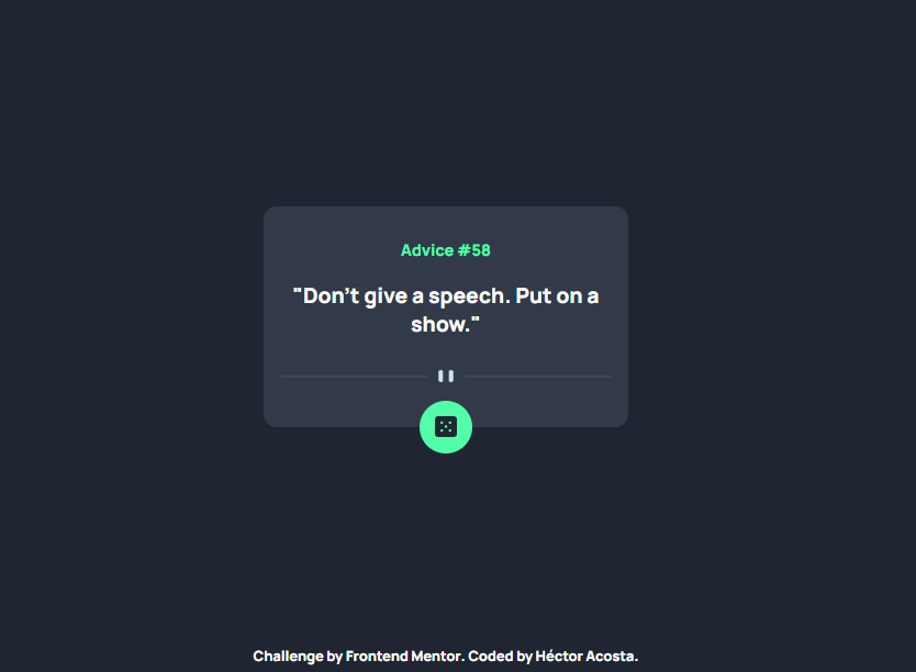 Github Hector53advicegeneratorapp Reto 3 Advice Generator App
