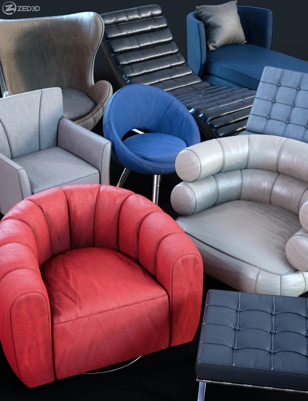 Z Modern Seating Scene Essentials 2025 - Free Daz 3D Models