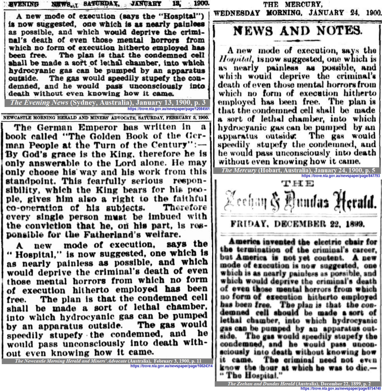 WW1 Australian newspapers January 1900 a new mode of execution ...