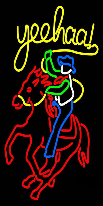 cowboy riding horse neon sign giant 1024x1024 — Postimages