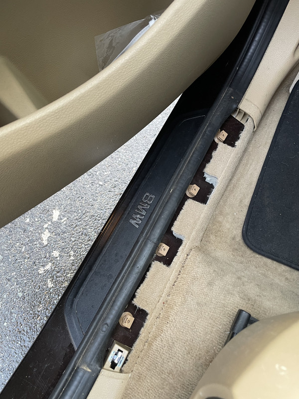 How to reinstall front Entrance Cover Strip? : r/BMW