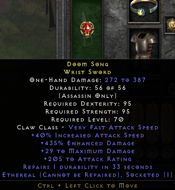 Doom Song 4fpa 40ias 435ed 205ar Wrist Sword - Topic - d2jsp