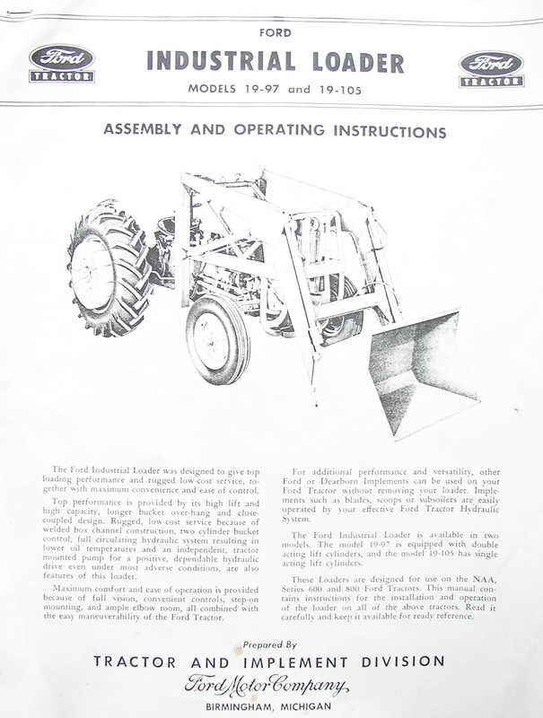 Ford 105 Tiller Parts Manual