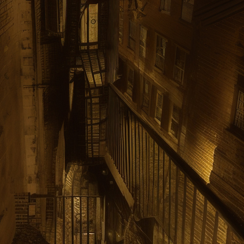 79 a dark city at night buildings of old bricks city sat on channel of ...