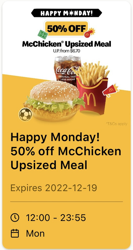 [gpgt]50 Off Mcchicken Upsize Meal Kym Hardwarezone Forums