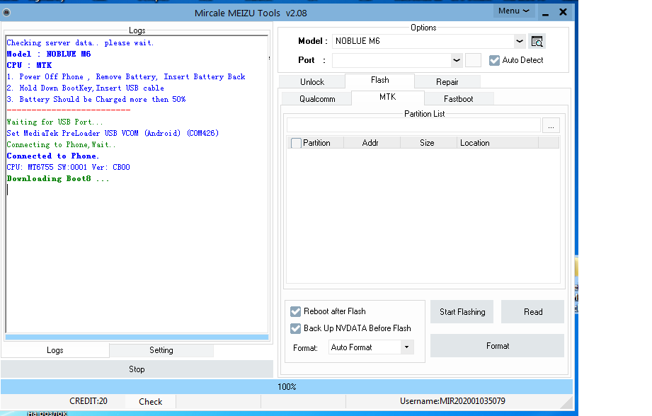 Meizu M1711 M6 read firmware done by Miracle Meizu Tool 2.09 (Success) - GSM-Forum