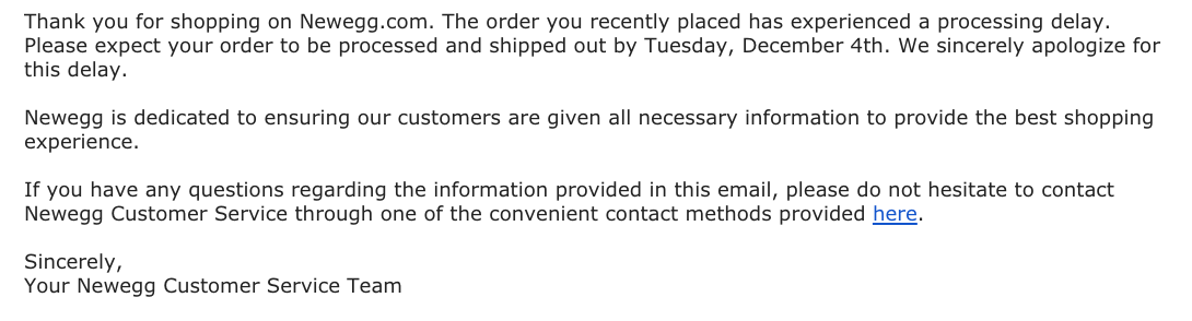 Newegg Customer Service : r/buildapc