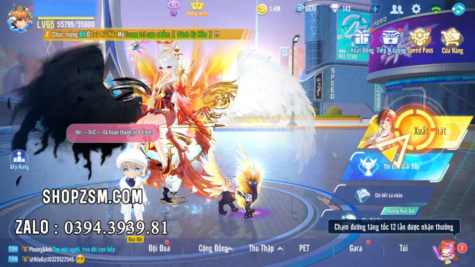 Tài khoản Zing Speed Mobile