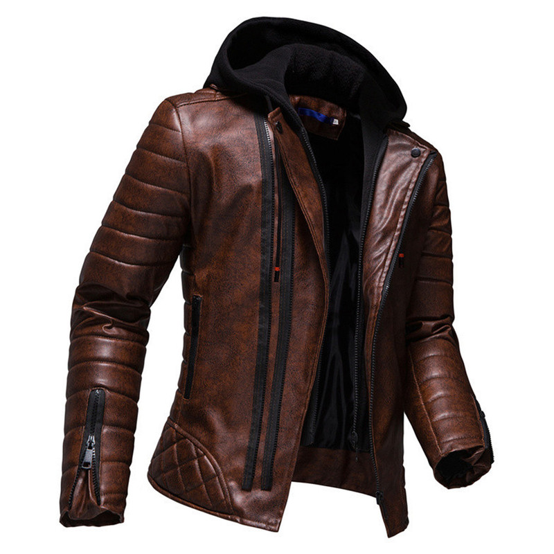 Men’s Vintage Distressed Brown Biker Leather Jacket 2 — Postimages