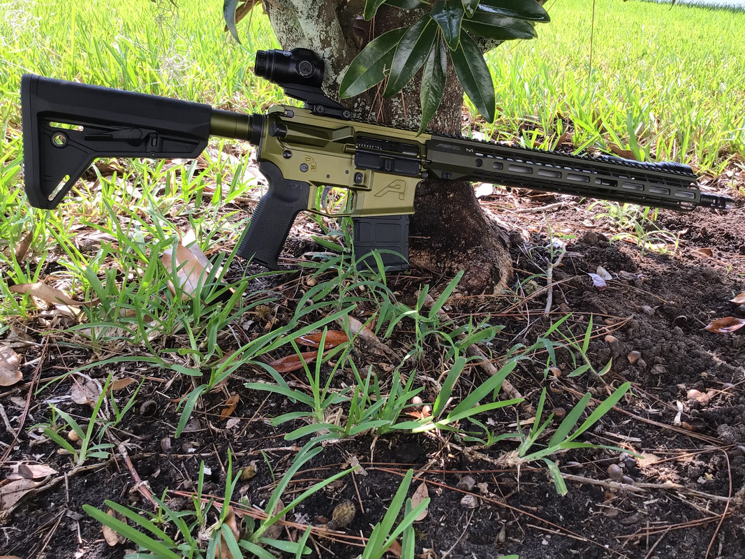 Built me a green lightweight AR15 and it is a nice smooth shooter ...