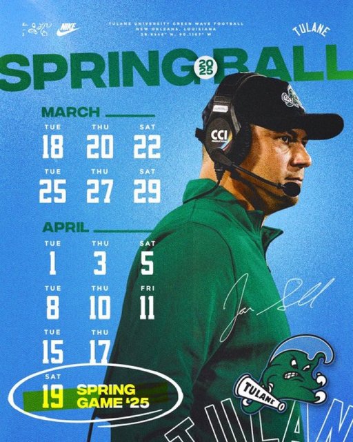 Spring Football Schedule - Ye Olde Green Wave Forum