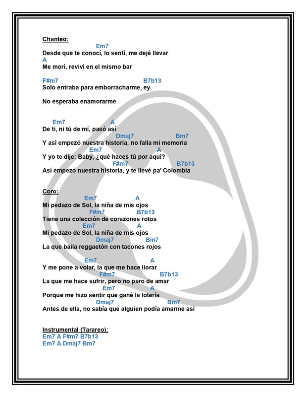 Tacones Rojos Sebastian Yatra Letra y Acordes by MUSICTUTORIALS page ...