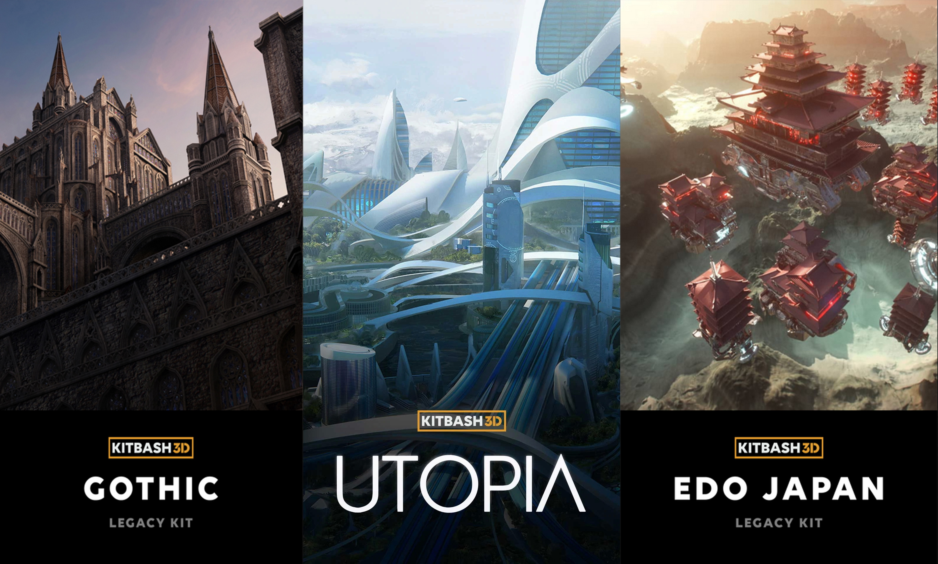 (45000Pts) Kitbash3d Textureless Packs - Free Daz 3D Models