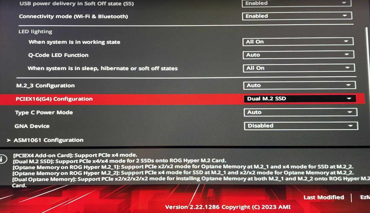 Z790 Hero M.2 SSD - Hyper m.2 Card only showing 1 SSD : r/ASUS