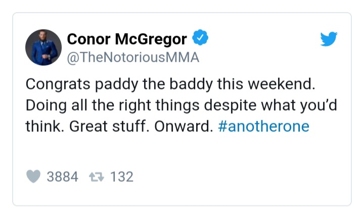 What are the chances they feed Paddy to Conor to give him an easy win ...