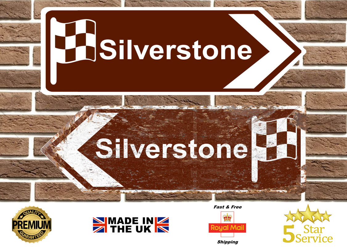 Silverstone Circuit Metal Road Sign Vintage Retro Garage Sign Man Cave ...