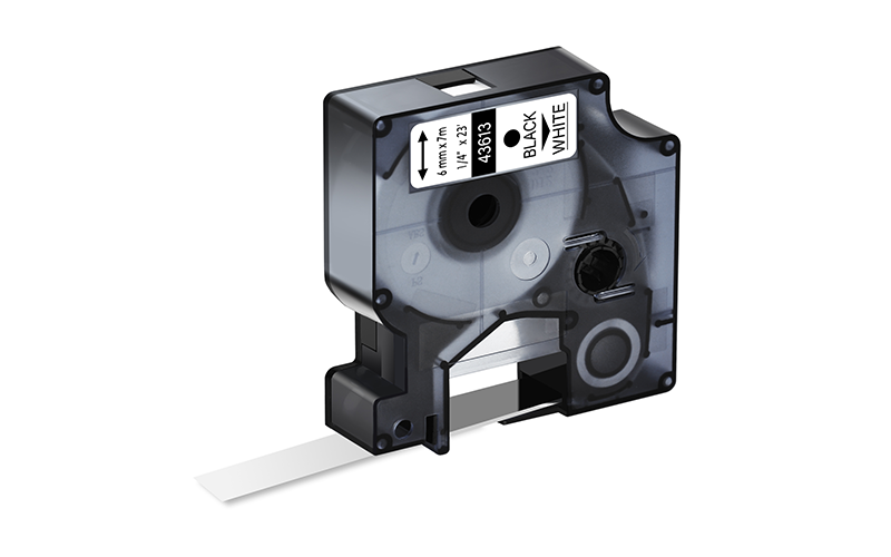 Dymo DYM43613 LabelPoint 300 High-Performance Tape, 1/4" x 23 ft, Black ...