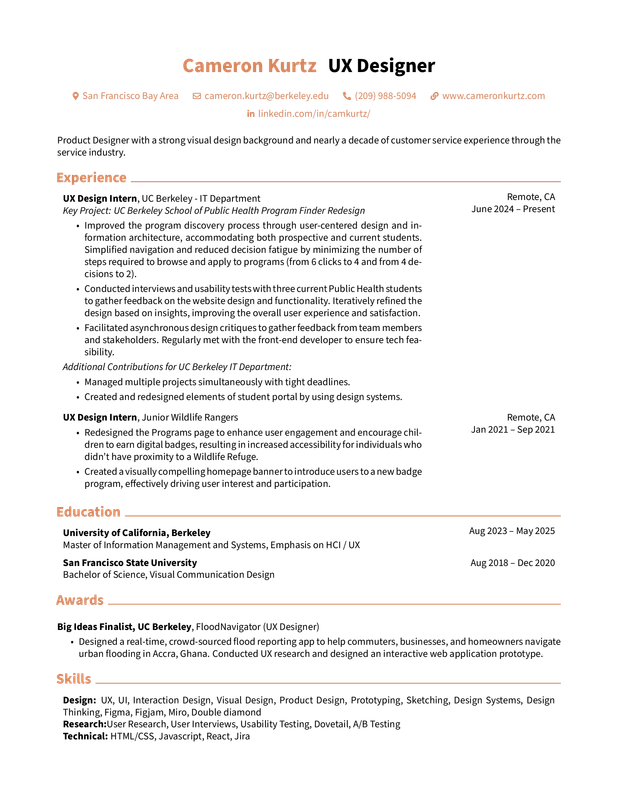 Cameron Kurtz Resume — Postimages
