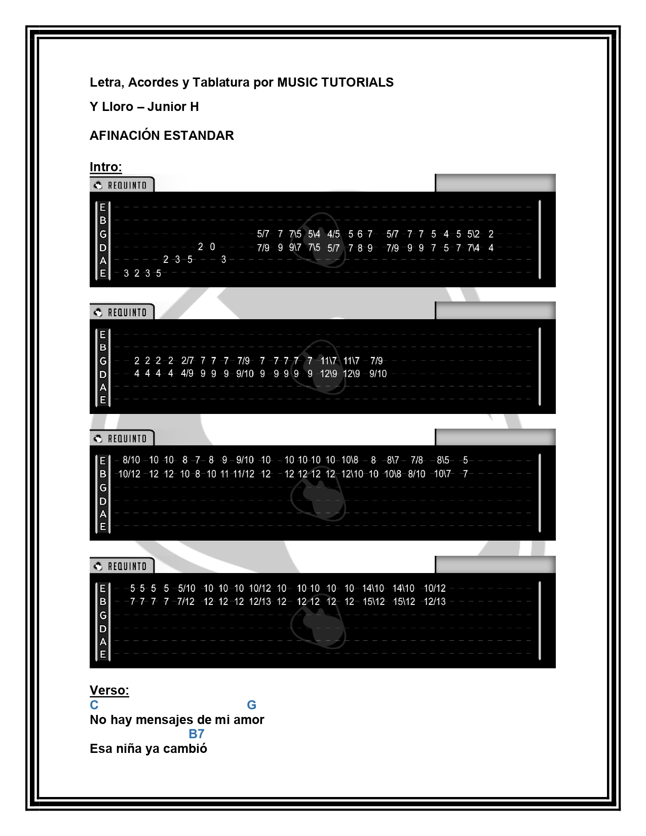 Y Lloro Junior H Letra y Acordes by MUSICTUTORIALS page 0001 — Postimages