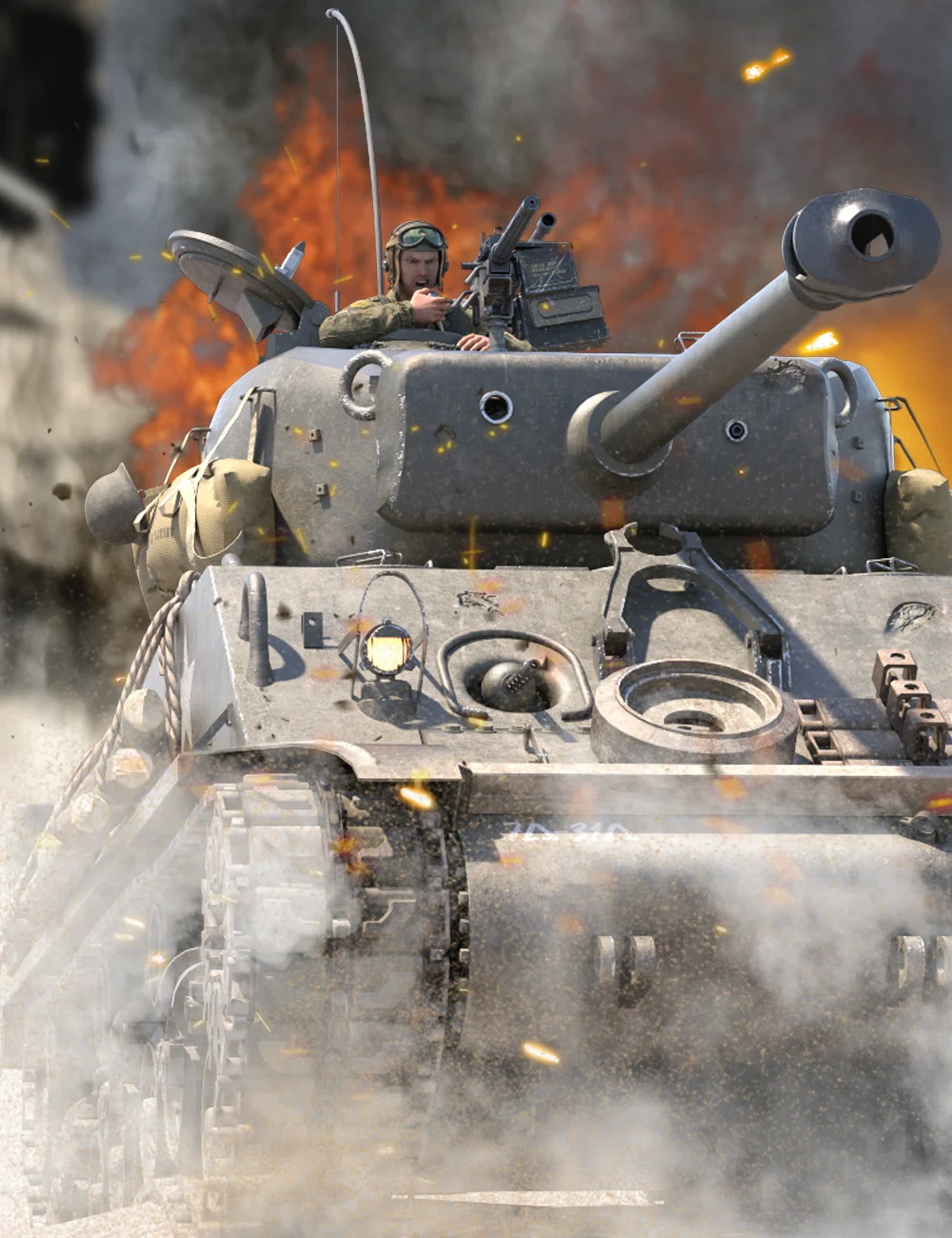 (FILLED) WWII American Tank Texture Pack (BASE FILLED) - Free Daz 3D Models