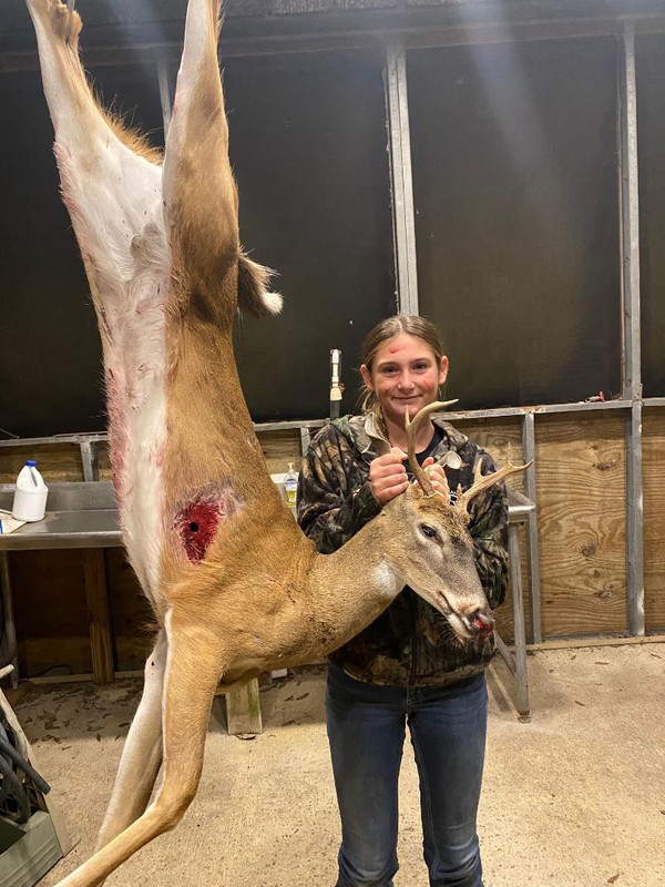 12 yo Granddaughters first muzzleloader Buck - 24hourcampfire