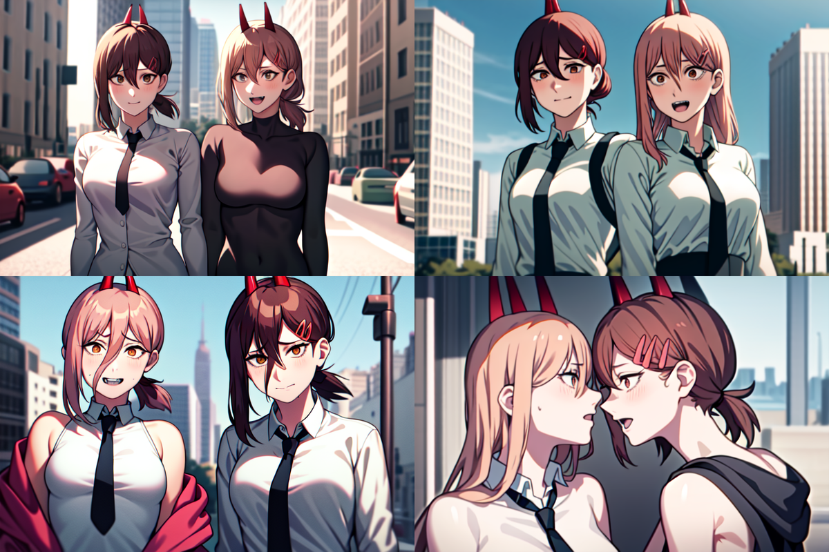 00032 790314706 2girls, city,upper body, BREAK lora kobeni v10 1 BREAK lora power(chainsaw man ...