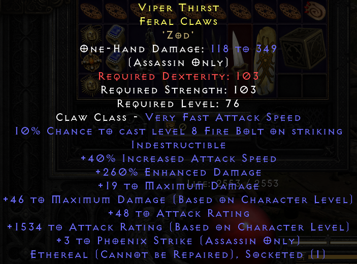 Godly Eth Fools Claw / Chaos / Fury / Plagues - Topic - d2jsp