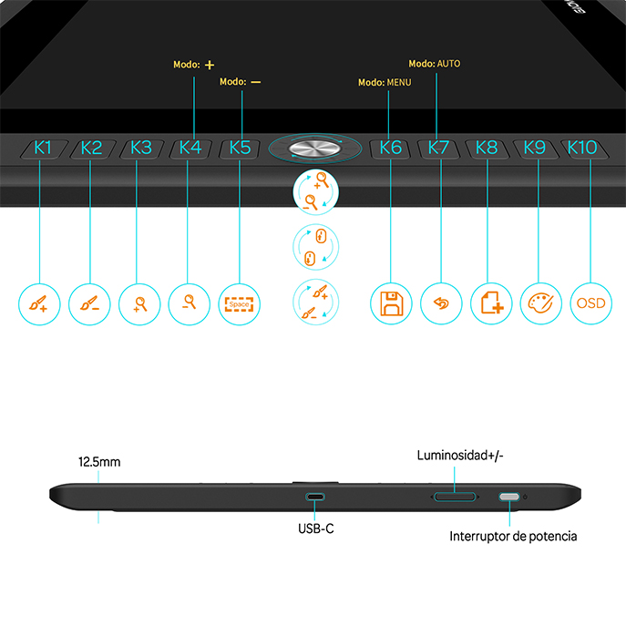 GAOMON Pantalla gráfica digitalizadora GAOMON PD156PRO 156-Negro ...