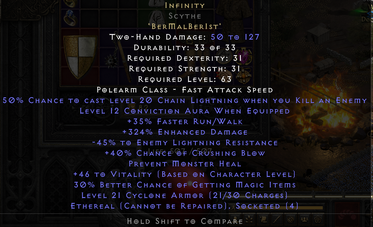 Infinity Scythe Eth - Topic - d2jsp