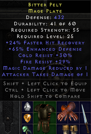 Rare Mage Plate (high Def + 24 Fhr + Double Res) - Topic - d2jsp