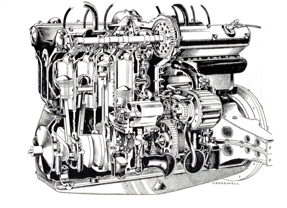 Type P 3 Alfa Romeo engine Artist, L C Cresswel — Postimages