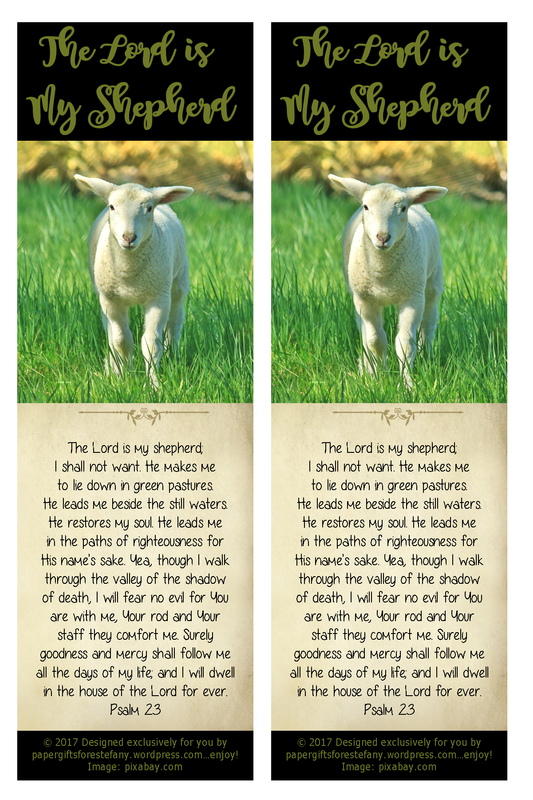 PGFE Psalm 23 Bookmark 4x6 — Postimages