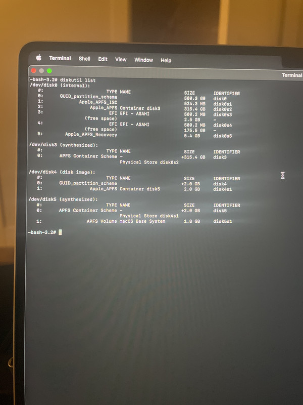 I erased my Mac that had asahi dual booted but now the macOS partition ...