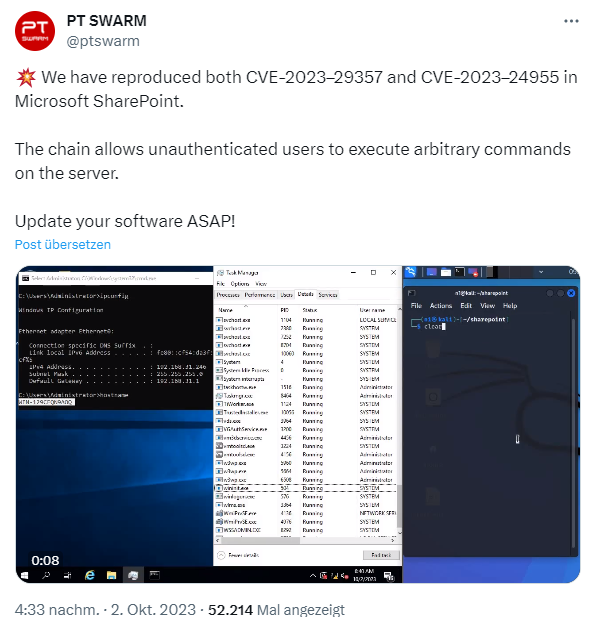 Exploit For Microsoft Sharepoint Server 2019 Authentication Bypass Published October 2023born