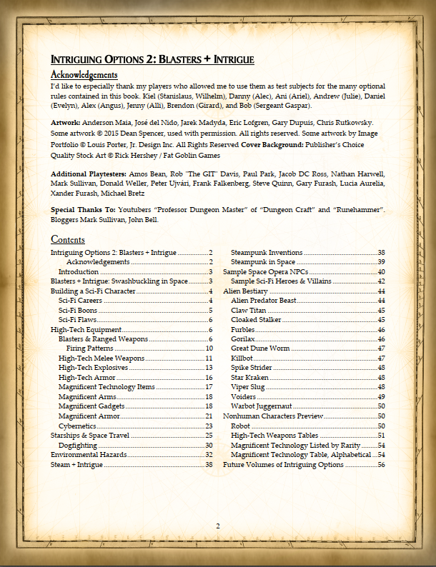 Intriguing Options Volume 2: Blasters + Intrigue - Basic Action Games ...