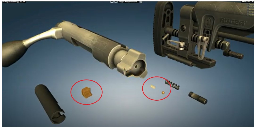 Removing the Firing Pin, Extractor and Ejector from an RPR Bolt ...