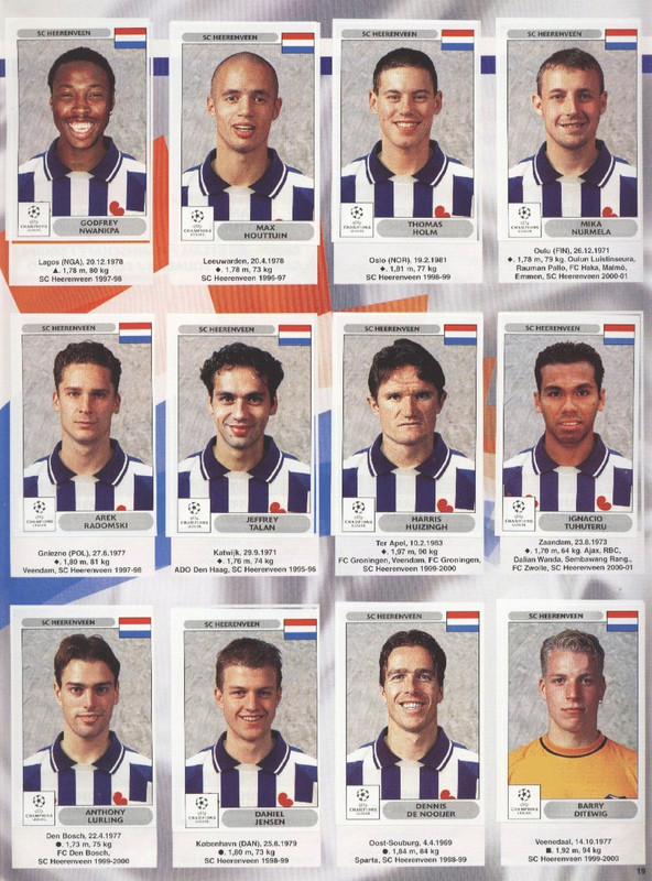Album UEFA Champions League 2000 2001 Panini 21 — Postimages
