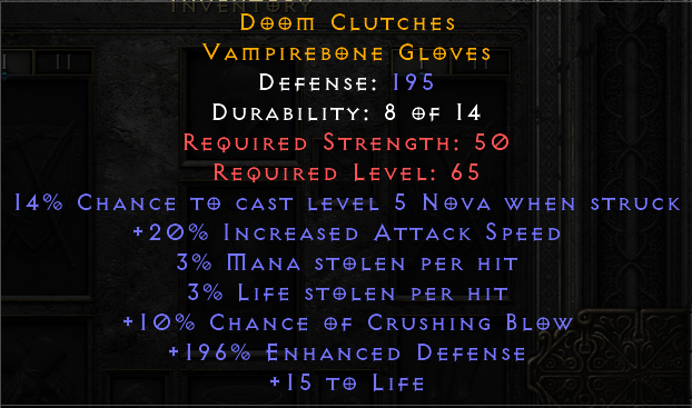 20ias 10cb High Def Dual Leech Blood Gloves - Topic - d2jsp