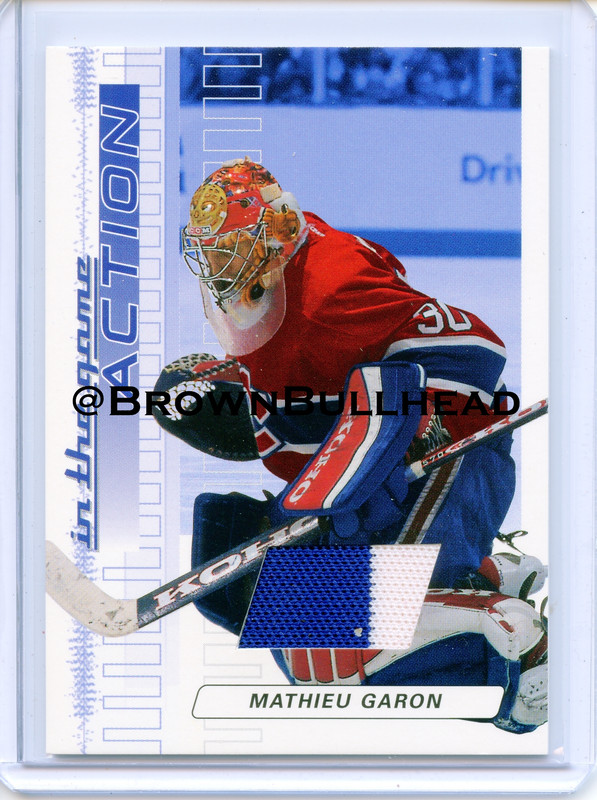 2003 04 ITG Action Jerseys M 106 [ Mathieu Garon] [ Montreal Canadiens ...