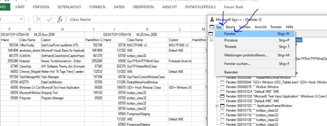 lpClassName:="????" Windows Class Names, (List of?) like in ...